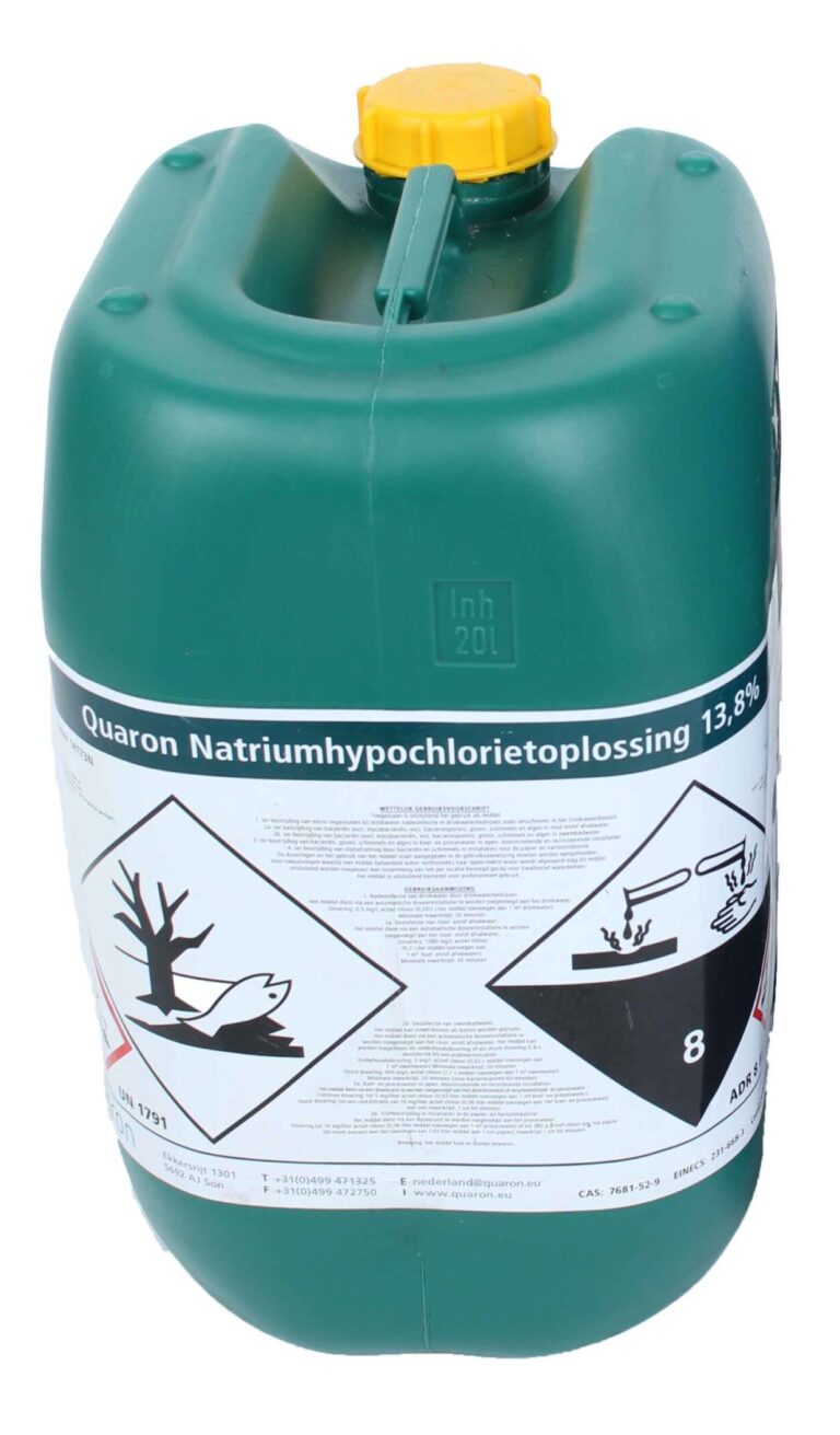 Vloeibaar zwembad Chloor (Natriumhypochloriet) - Sauna's & Zwembaden